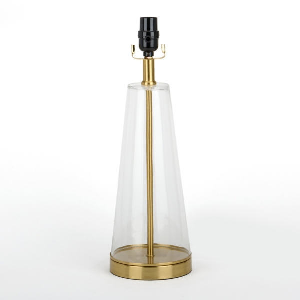 Clear Glass & Brass Metal Large Table Lamp Base | Kirklands Home