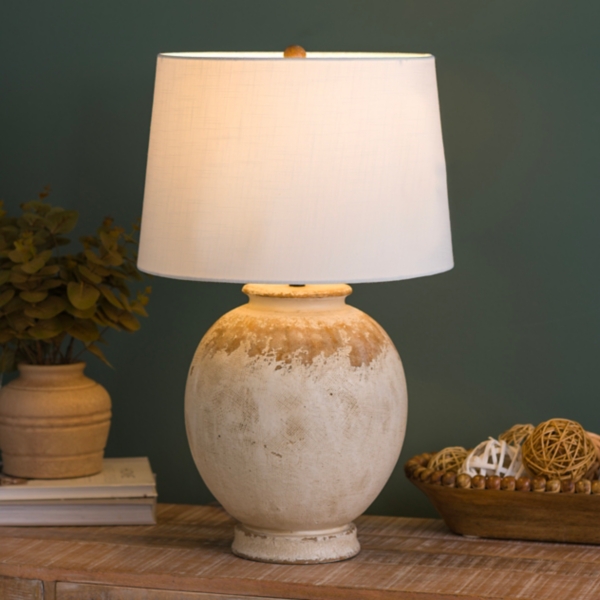 Neutral Distressed Ashton Table Lamp | Kirklands Home