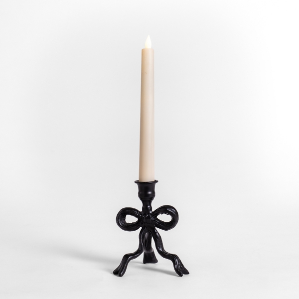 Black Metal Bow Taper Candle Holder, 5.5 in. | Kirklands Home