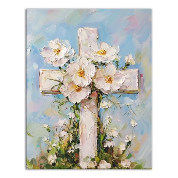 Pastel Painted Cross Canvas Art Print | Kirklands Home