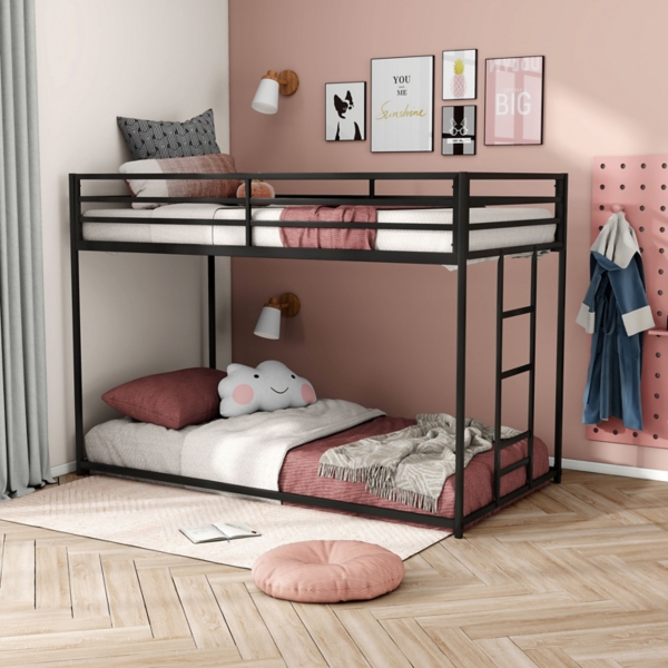 Black Metal Low Profile Harrow Twin Bunk Bed | Kirklands Home