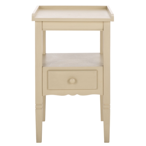 Beige Wood Single Drawer Adelaide End Table | Kirklands Home