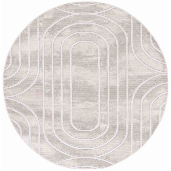 Beige Elselore Contemporary Round Area Rug, 6x6 | Kirklands Home