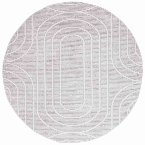 Gray Elselore Contemporary Round Area Rug, 6x6 | Kirklands Home