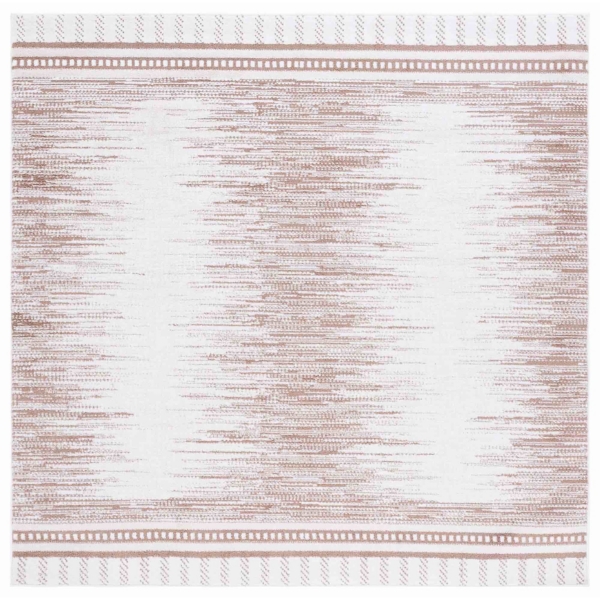 Taupe & White Abstract Bohemian Square Rug, 6x6 | Kirklands Home