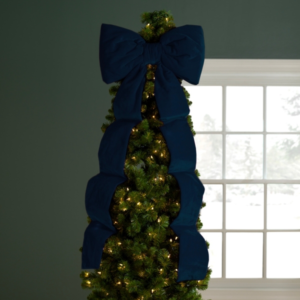 Navy Bow Runner Christmas Tree Topper | Kirklands Home