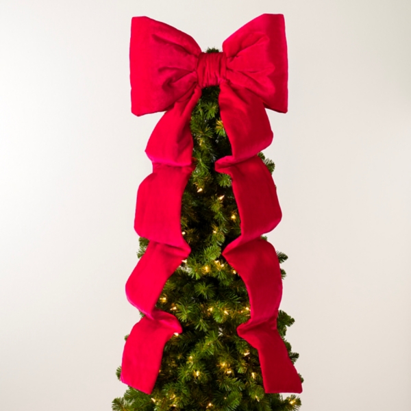 Red Bow Runner Christmas Tree Topper | Kirklands Home