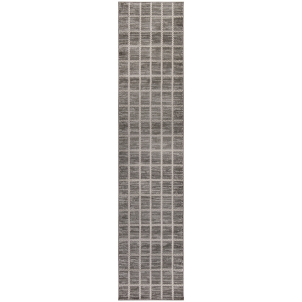Gray Serenity Geometric Grid Runner, 2x7 | Kirklands Home
