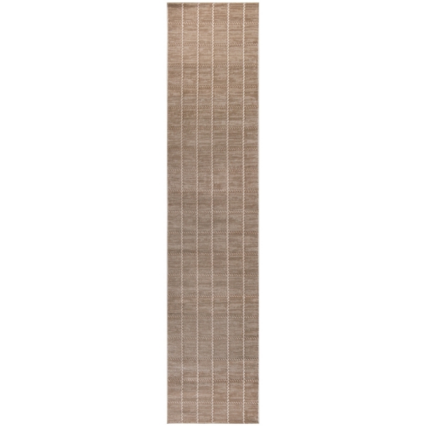 Mocha Serenity Geometric Grid Runner, 2x7 | Kirklands Home