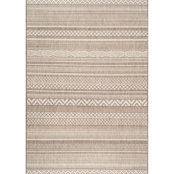 Linda Tan Geometric Indoor/Outdoor Area Rug, 3x5 | Kirklands Home