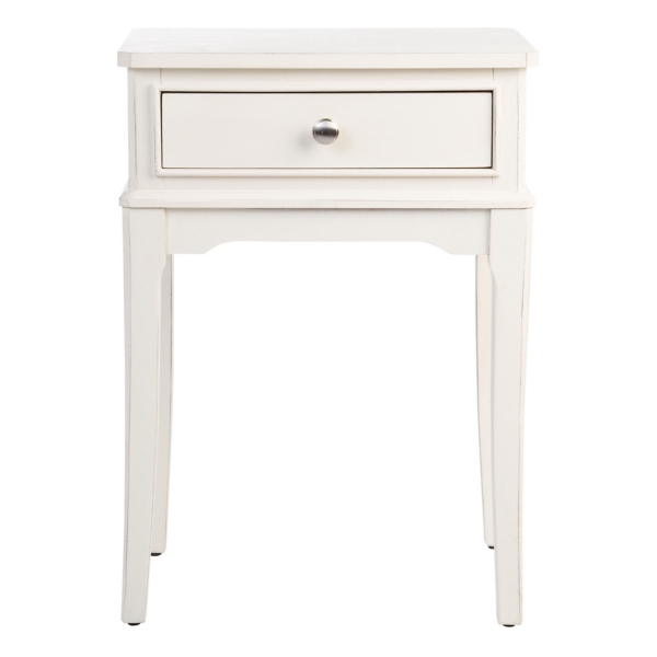 White Wood Opal 1-Drawer End Table | Kirklands Home