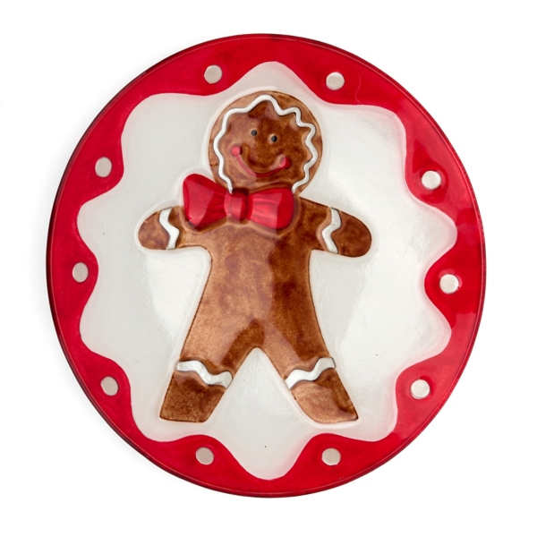 Fused Glass Gingerbread Man Salad Plate | Kirklands Home