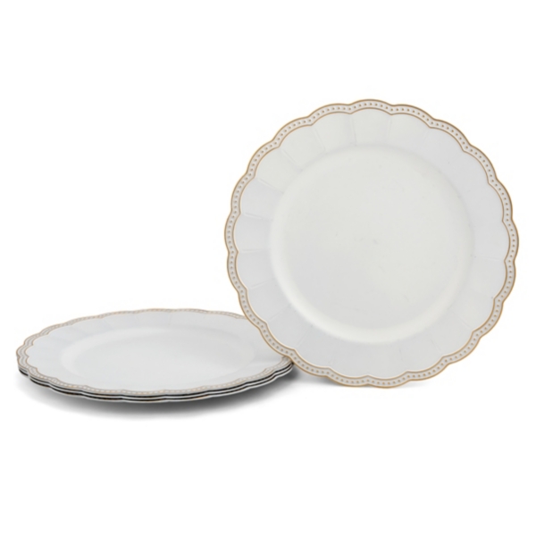 White Scalloped Chargers, Set of 4 | Kirklands Home