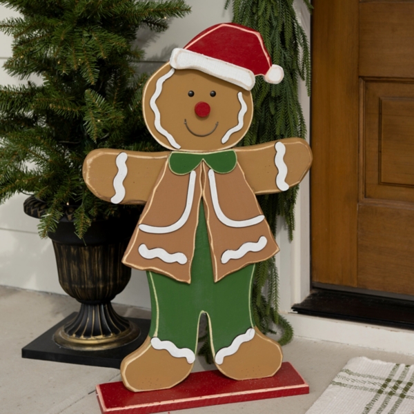 Cheerful Gingerbread Man Porch Statue | Kirklands Home