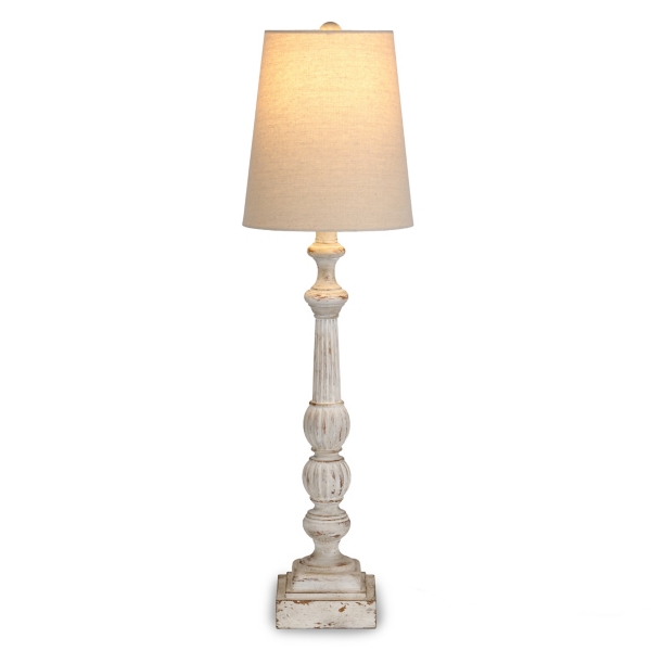 Natural Whitewash Ribbed Buffet Lamp | Kirklands Home