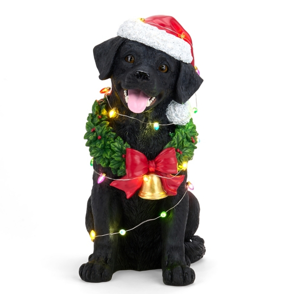 LED Black Lab Christmas Statue | Kirklands Home