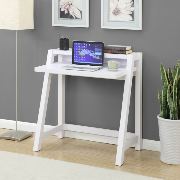 White Wood Lilly 2-Tier Desk | Kirklands Home