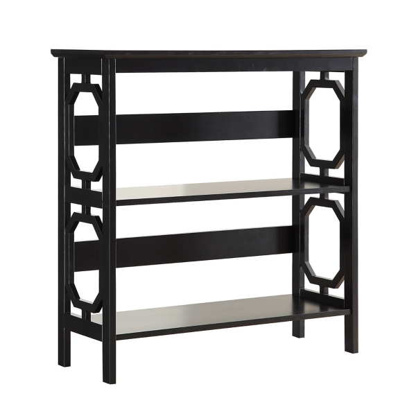 Black Geometric 3-Tier Bookcase | Kirklands Home