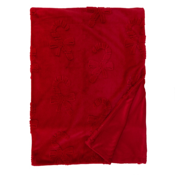 Red Merry Candy Canes Throw | Kirklands Home