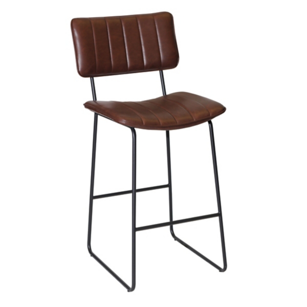 Brown Faux Leather Tribeca Bar Stool | Kirklands Home