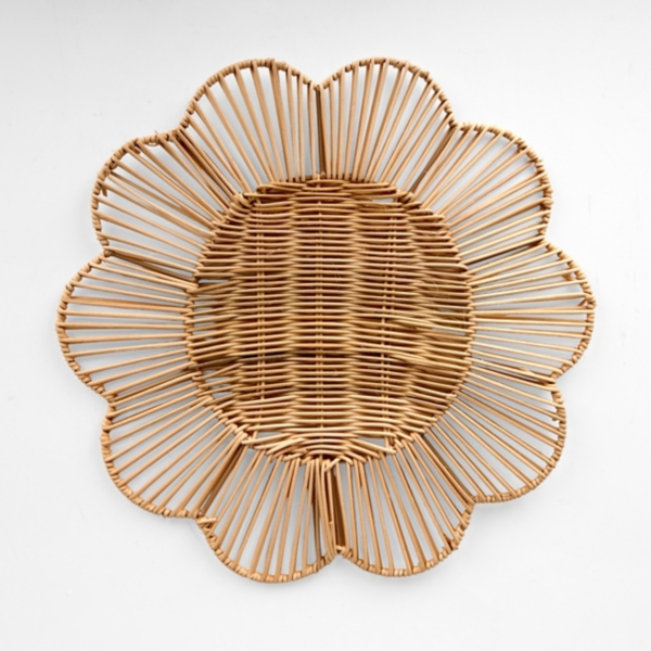 Natural Rattan Flower Charger | Kirklands Home