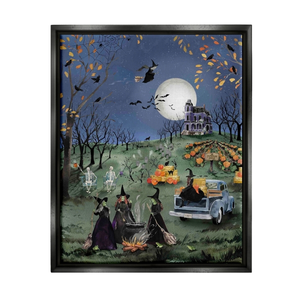Autumnal Witch Scene Framed Canvas Art Print | Kirklands Home