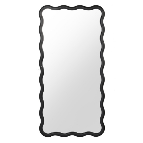 Hannah Black Wavy Leaner Mirror | Kirklands Home