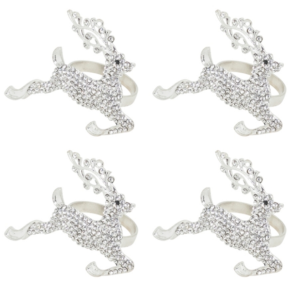 Beaded Reindeer Napkin Rings, Set of 4 | Kirklands Home