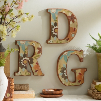 Vintage Floral Monogram Wall Plaque at Kirklands Home