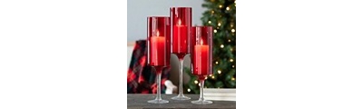 Glass Stemmed Hurricanes, Set of 3 at Kirklands Home